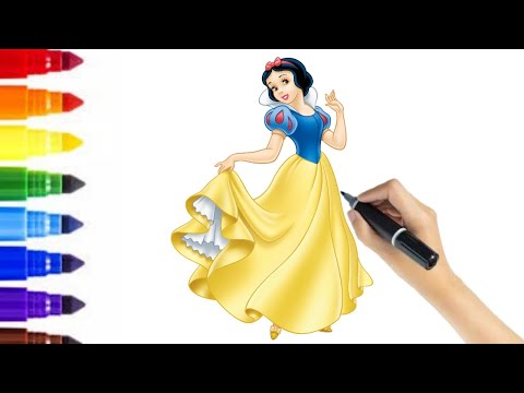 Princess Snow White Drawing Step by Step – I'm Youtuber – Follow my ...