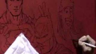 Jim Lee Drawing Batman and Superman at the Secret Stash