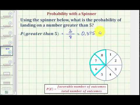 Ex: Find the Probability of Landing On an Number Greater Than 5 Using a Spinner | Math Help from ...