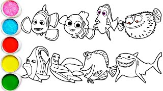 Draw Amazing Characters Finding Nemo in Minutes - Marlin, Nemo, Dory, Bloat, Gill, Crush & others