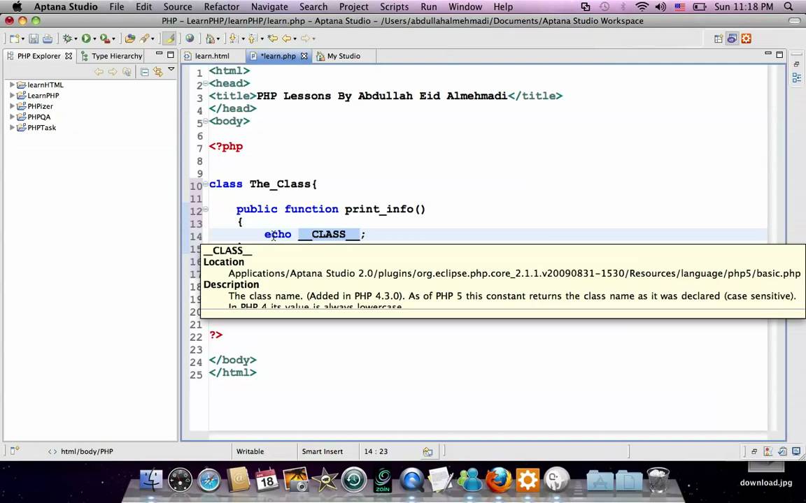 CLASS constant | PHP 101