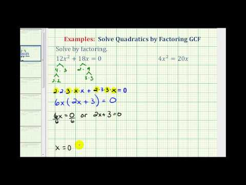 Ex 2: Factor and Solve a Quadratic Equation – GCF | Math Help from ...