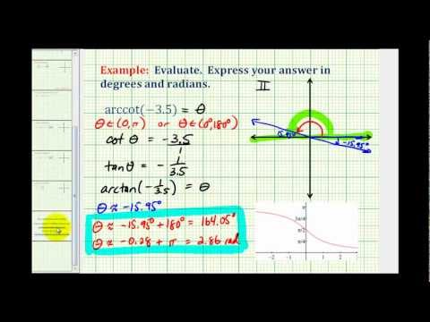 Ex: Evaluate an Inverse Cotangent Expression Using a Calculator | Math Help from Arithmetic ...