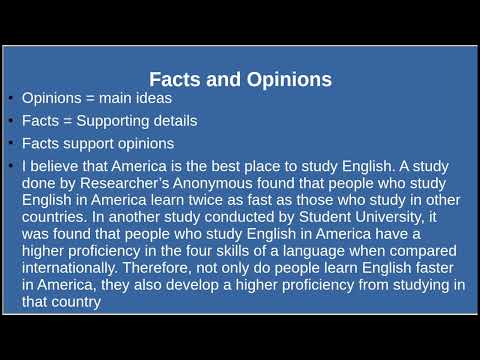 Facts vs Opinions VIDEO | educational research techniques