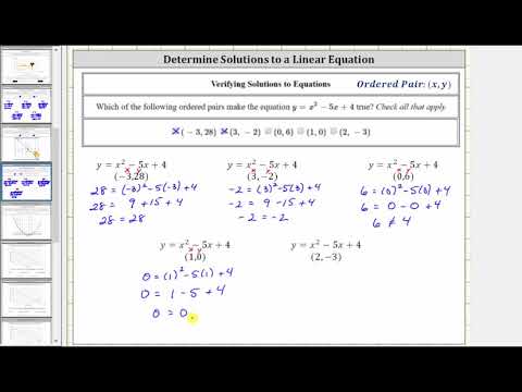 Determine if Ordered Pairs are Solutions to a Quadratic Equation | Math Help from Arithmetic ...