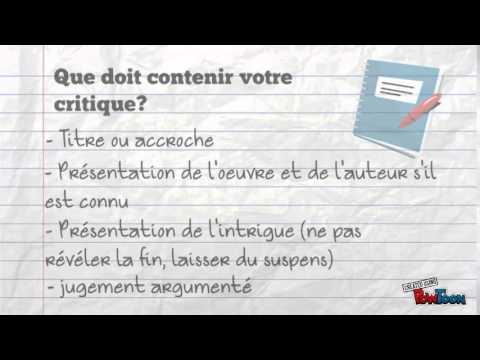 Réaliser une critique littéraire – À la française