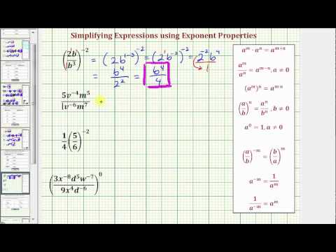 Ex 4: Simplify Expressions using Exponent Properties (Negative / Quotient / Power Properties ...