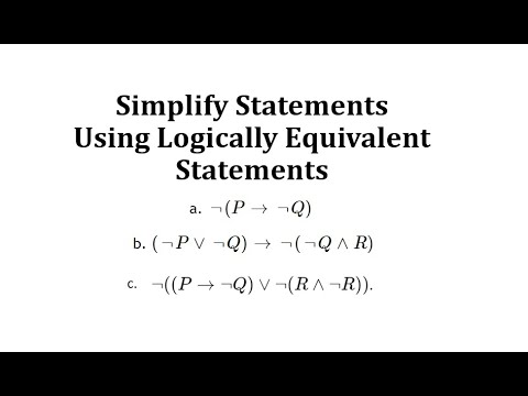 Simplify Statements Using Logically Equivalent Statements | Math Help from Arithmetic through ...