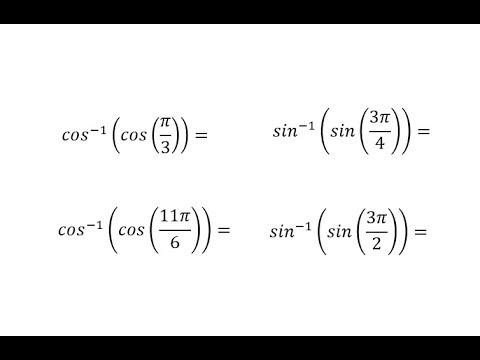 Inverse Trig Function Values of Trig Function Values Using Unit Circle (Nice Angles A) | Math ...