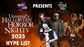 HALLOWEEN HORROR NIGHTS 2025 EVENT HYPE LIST