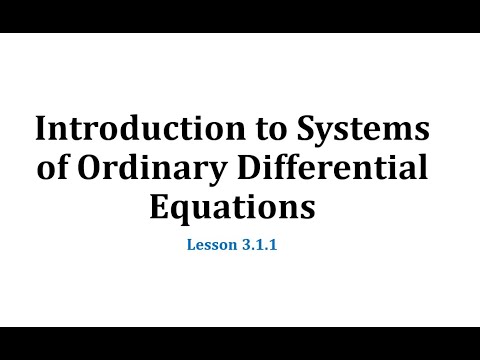 (3.1.1) Introduction to Systems of Ordinary Differential Equations | Math Help from Arithmetic ...