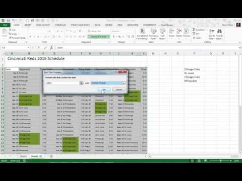 Make a Baseball Schedule Easier to Read in Excel with Conditional Formatting [Video] | Steve ...