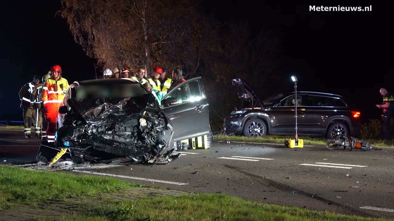 Ernstige frontale aanrijding bij Peize(Video)