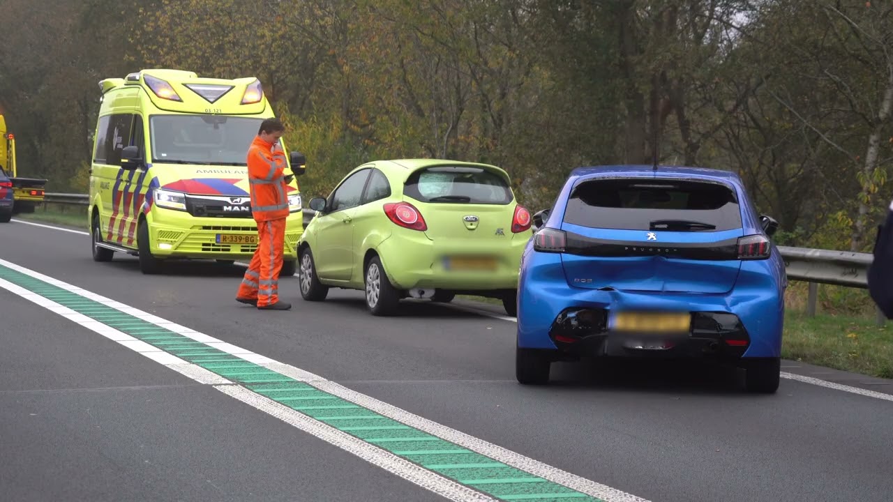 Ongeval in file op n34 Zuidlaren(Video)