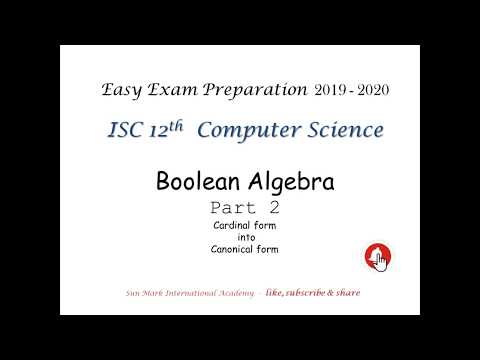 Conversion of Cardinal to Canonical form in Boolean Algebra – Java Programs -ISC & ICSE