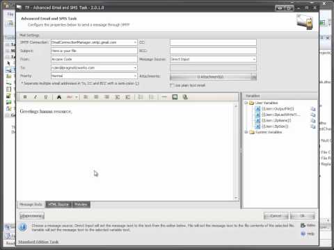 Task Factory Advanced E-Mail and SMS Task – Arcane Code