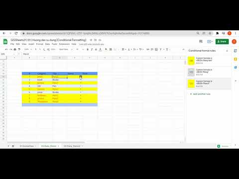 SpreadSheet | 01b | Hướng dẫn sử dụng conditonal formatting trong sheets | GGSheets21 – SmartITSoft