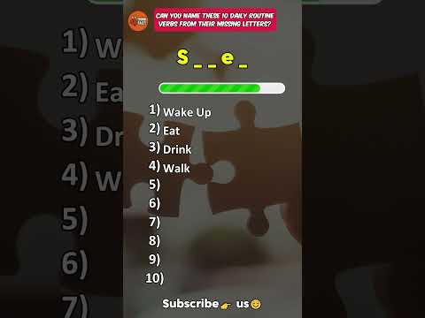 10 daily routine verbs from their missing letters || #shorts #challenge #quiz … – Think Fast!