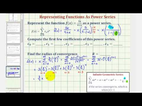 Ex 2: Find a Power Series to Represent a Rational Function | Math Help from Arithmetic through ...