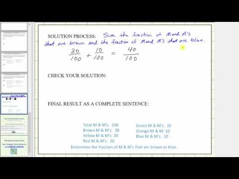 Fraction Sum Application: Fraction of M and M’s that are Two Colors | Math Help from Arithmetic ...