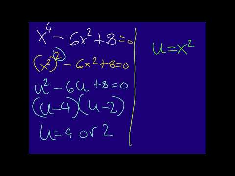 Solving Quadratic Equations with u-substitution VIDEO | educational ...