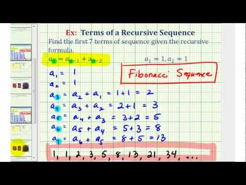 Ex: Finding Terms in a Sequence Given Recursive Formula | Math Help from Arithmetic through ...