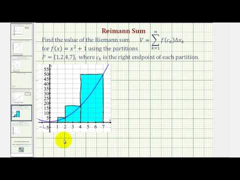 Ex 1: Riemann Sum Using a Quadratic Function (Right Endpoints and Above x-axis) | Math Help from ...