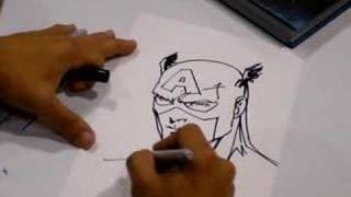 Getting a Captain America sketch from Jim Lee