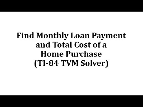 Find Monthly Loan Payment and Total Cost of a Home Purchase (TI-84 TVM ...
