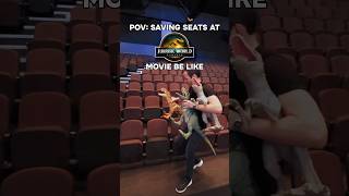 POV: Saving Seats at the Jurassic World Rebirth Movie Be Like #shorts