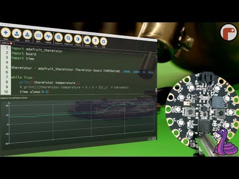 Sensor graphing with plotter. CircuitPython + Mu + TEMPERATURE @adafruit #codewithmu # ...