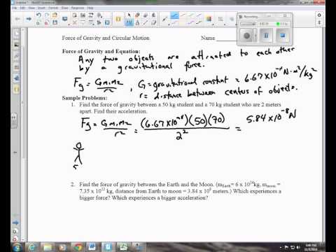 Force of Gravity and Circular Motion – Mr. Lynch's Classes