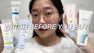 Comparing 5 Viral Korean Sunscreens | Skin1004, Beauty of Joseon, Dr.G, Cosrx, RoundLab