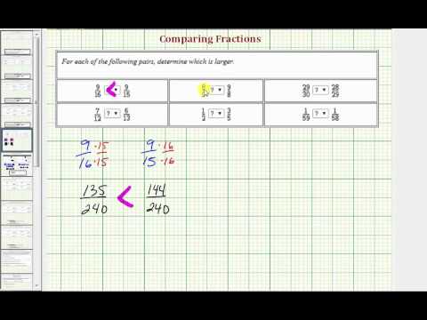 Ex: Compare Fractions with Inequality Symbols Using a Common ...