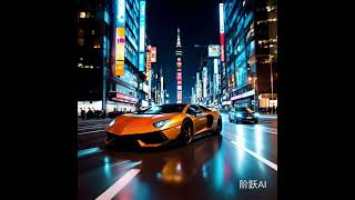 Neon Phantom: #lamborghini in the Tokyo Blackout