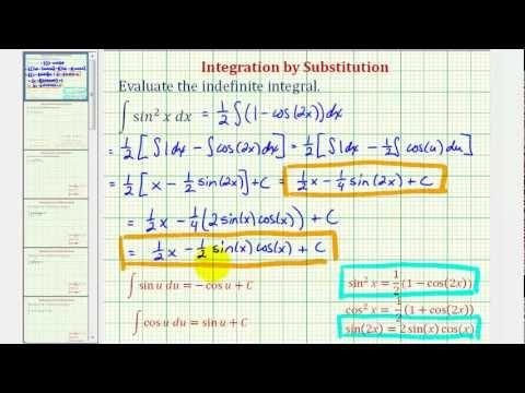 Indefinite Integral: (sin(x))^2 – Power Reducing Substitution | Math Help from Arithmetic ...