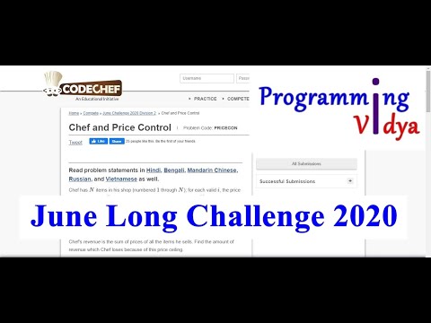 Solution for Codechef Chef and Price Control | June Long Challenge 2020 – Programming Vidya ...