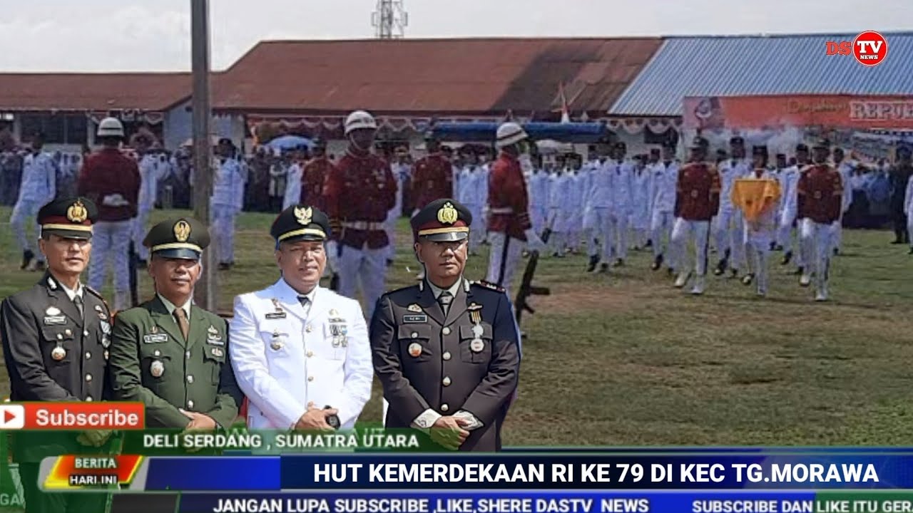 Detik Detik Pengibaran Bendera Merah Putih HUT RI ke 79 di Kecamatan Tanjung Morawa - dstvnews.com