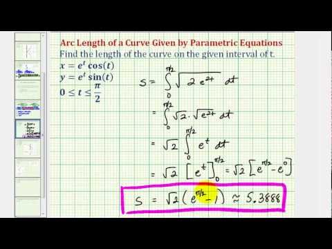 Ex 2: Determine the Arc Length of a Curve Given by Parametric Equations | Math Help from ...