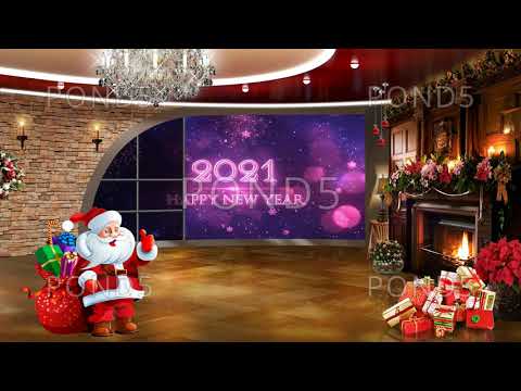 Happy Holidays TV Studio Set 08-Virtual Green Screen Background Loop ...