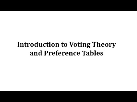 Introduction to Voting Theory and Preference Tables | Math Help from ...