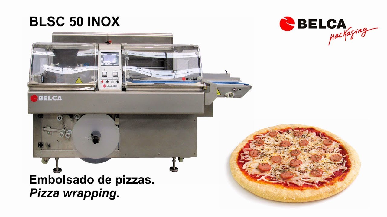 Automatic bagging line for pizzas with BLSC 50 INOX packaging machine - BELCA