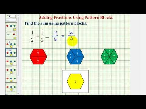 Ex 2: Find the Sum of Two Fractions Using Pattern Blocks | Math Help from Arithmetic through ...
