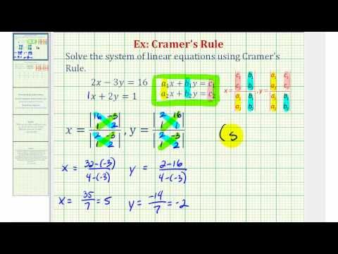 Ex: Solve a System of Two Equations Using Cramer’s Rule | Math Help ...