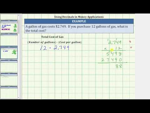 Decimals in Money App: Total Cost of Gas 12*(2.749) | Math Help from ...