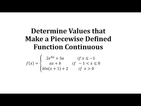 Determine Values that Make a Piecewise Defined Function Continuous | Math Help from Arithmetic ...