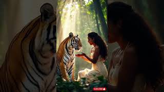 Wild friendship #WildBeauty #TigerLove #NatureVibes #JungleMagic #FearlessBond #AnimalFriendship