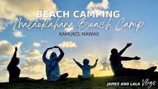 Camping at Malaekahana Beach Campground in North Shore Hawaii