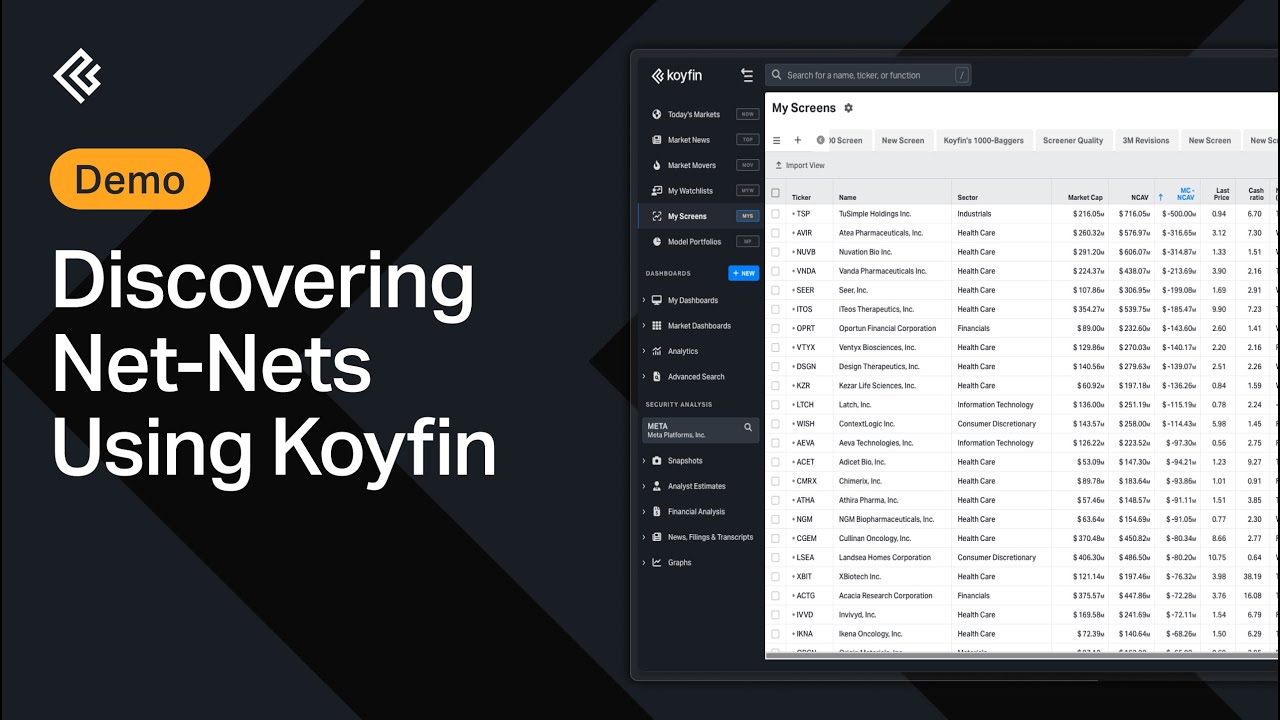 Discovering Net-Nets Using Koyfin – Quant Insights Network Discovering Net-Nets Using Koyfin – Quant Insights Network