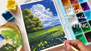 Studio Ghibli style / Himi jelly gouache / gouache painting /paint with me ????????